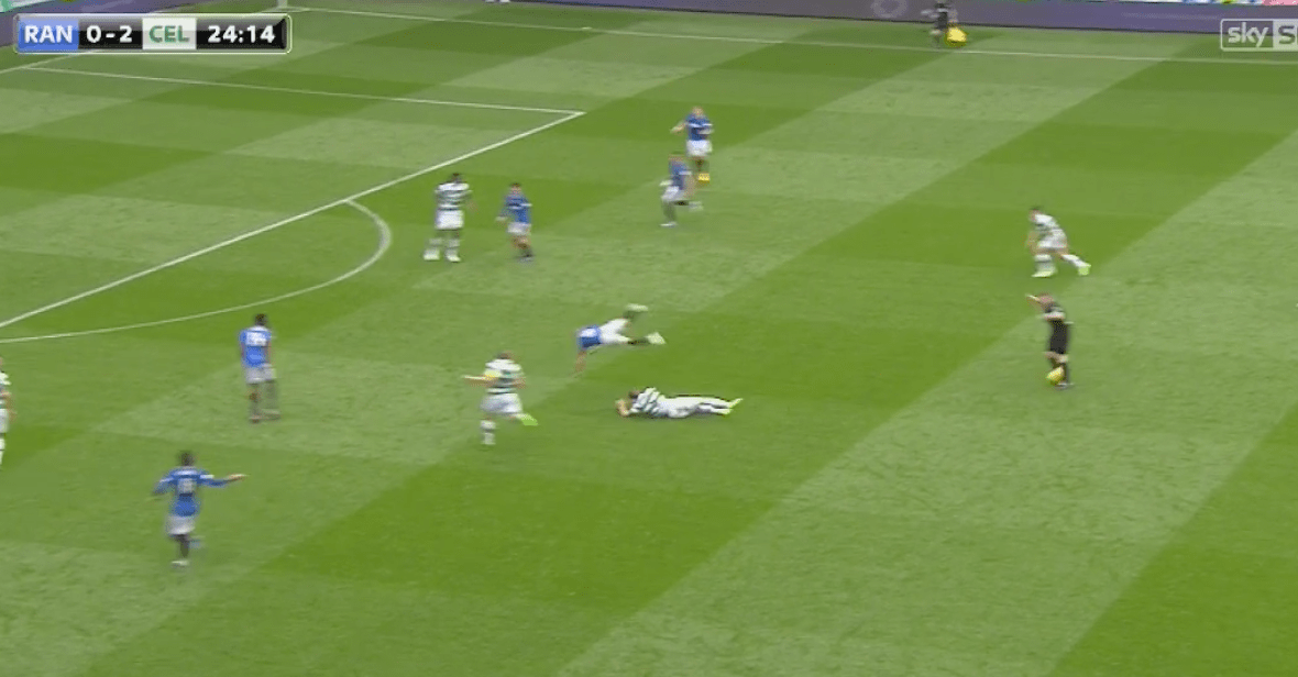 Le tacle complètement fou de Jozo Simunovic contre les Glasgow Rangers