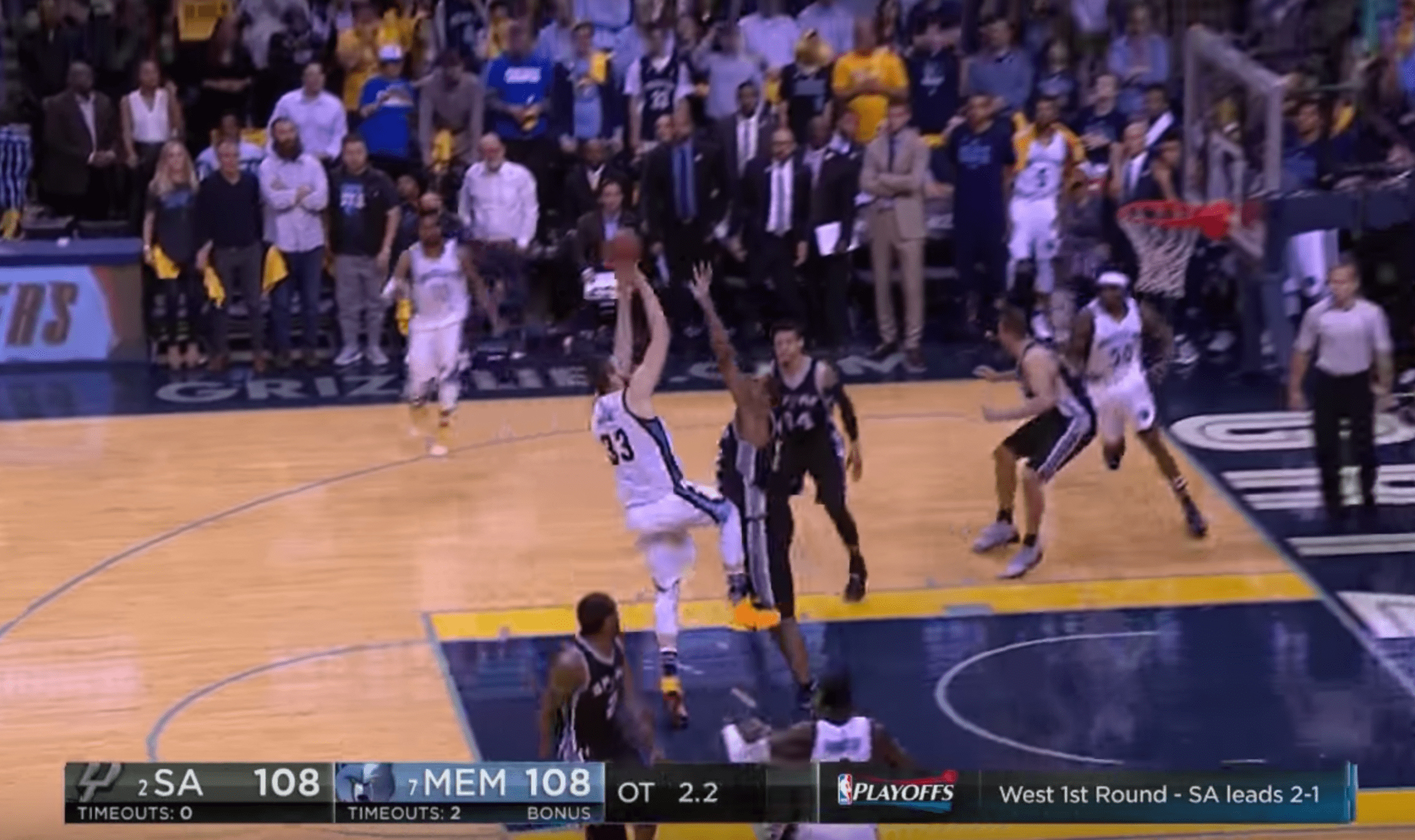 Marc Gasol claque le Game-Winner contre les San Antonio Spurs