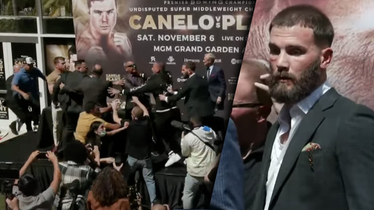 Canelo Alvarez vs. Caleb Plant – bagarre pendant la conférence de presse