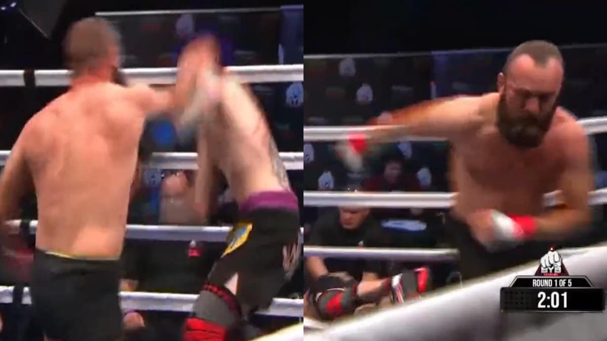Ce boxeur met un KO... et éjecte son adversaire du ring