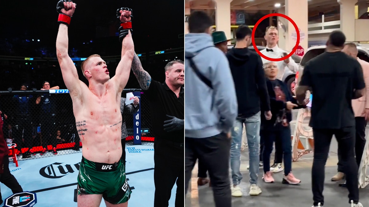 UFC 285 - un fan attend un athlète à la sortie pour se battre