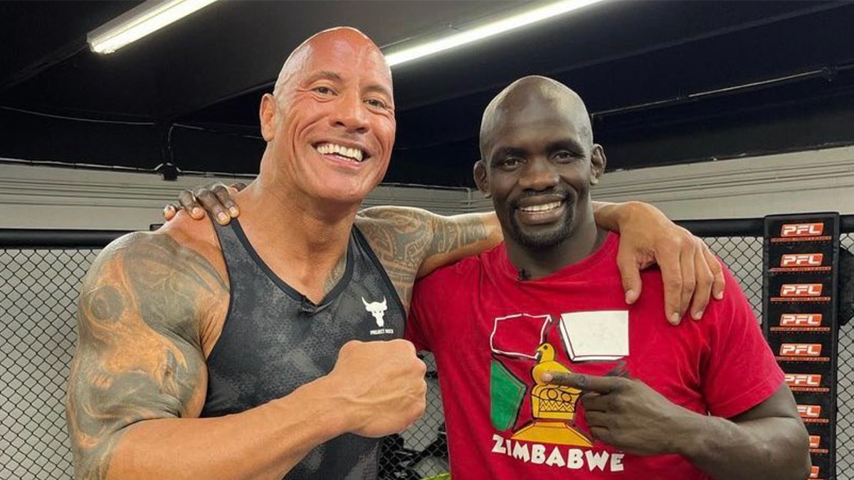 Rencontre touchante entre Dwayne Johnson et un athlète de l'UFC