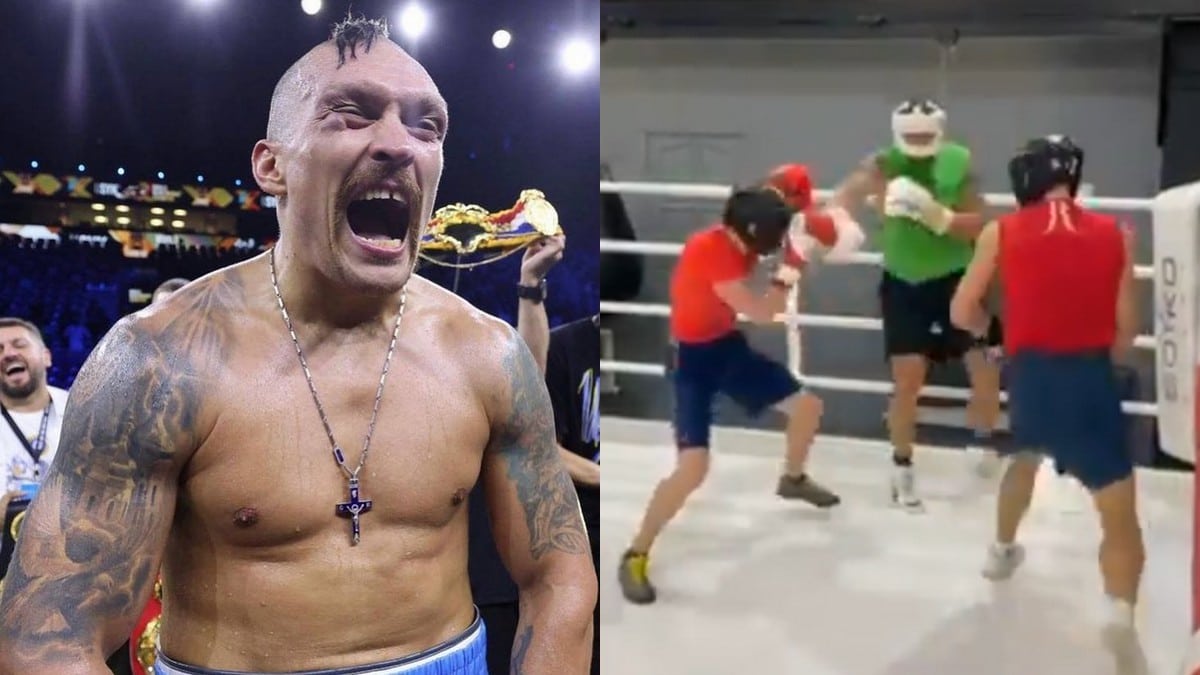 Boxe - Oleksandr Usyk s'exerce avec deux boxeurs avant Tyson Fury