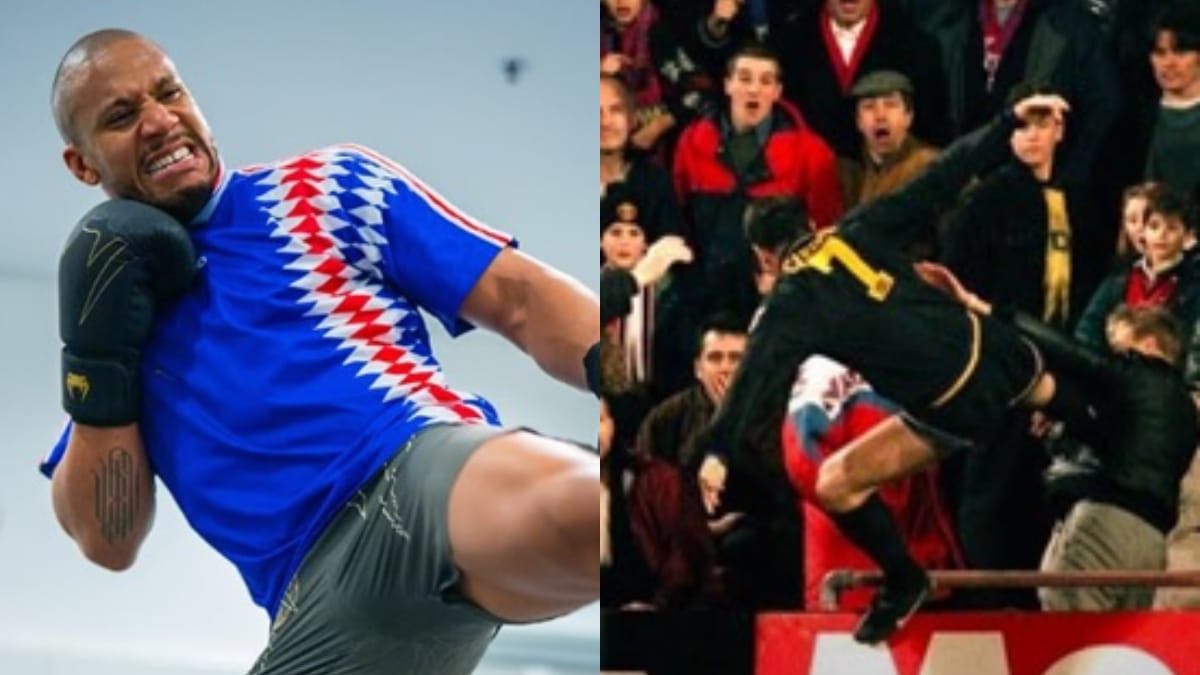 Ciryl Gane rend hommage au coup de pied mythique de Cantona