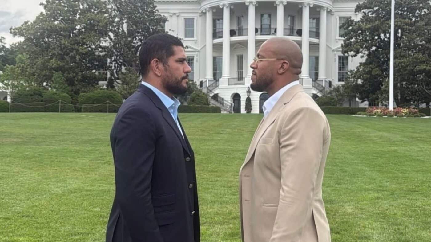 Ciryl Gane vs Alex Pereira : premier faceoff à la Maison-Blanche